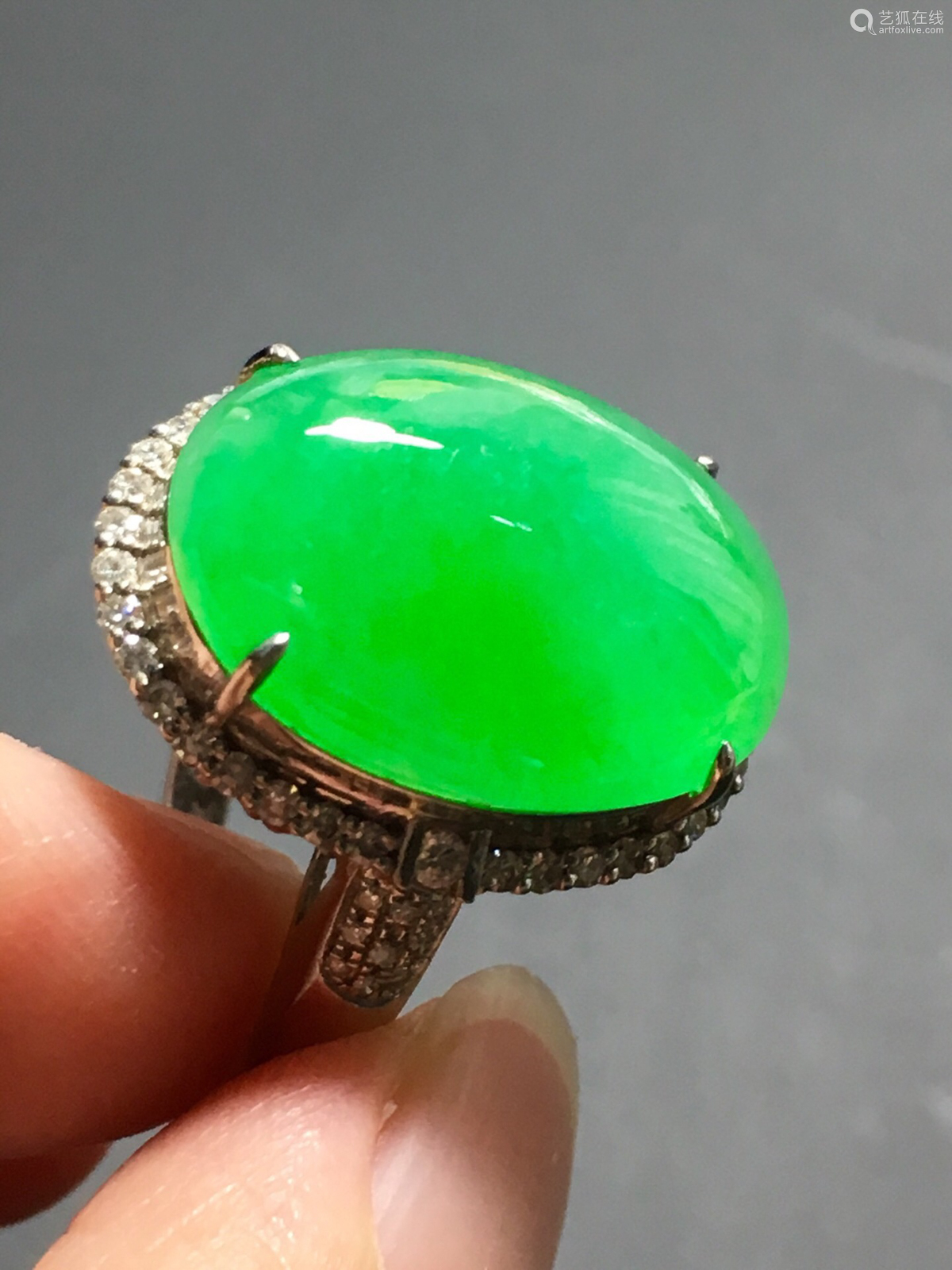AN ICY ZHENGYANG GREEN JADEIET RING Deal Price Picture an-icy-zhengyang-green-jadeiet-ring-deal-price-picture
